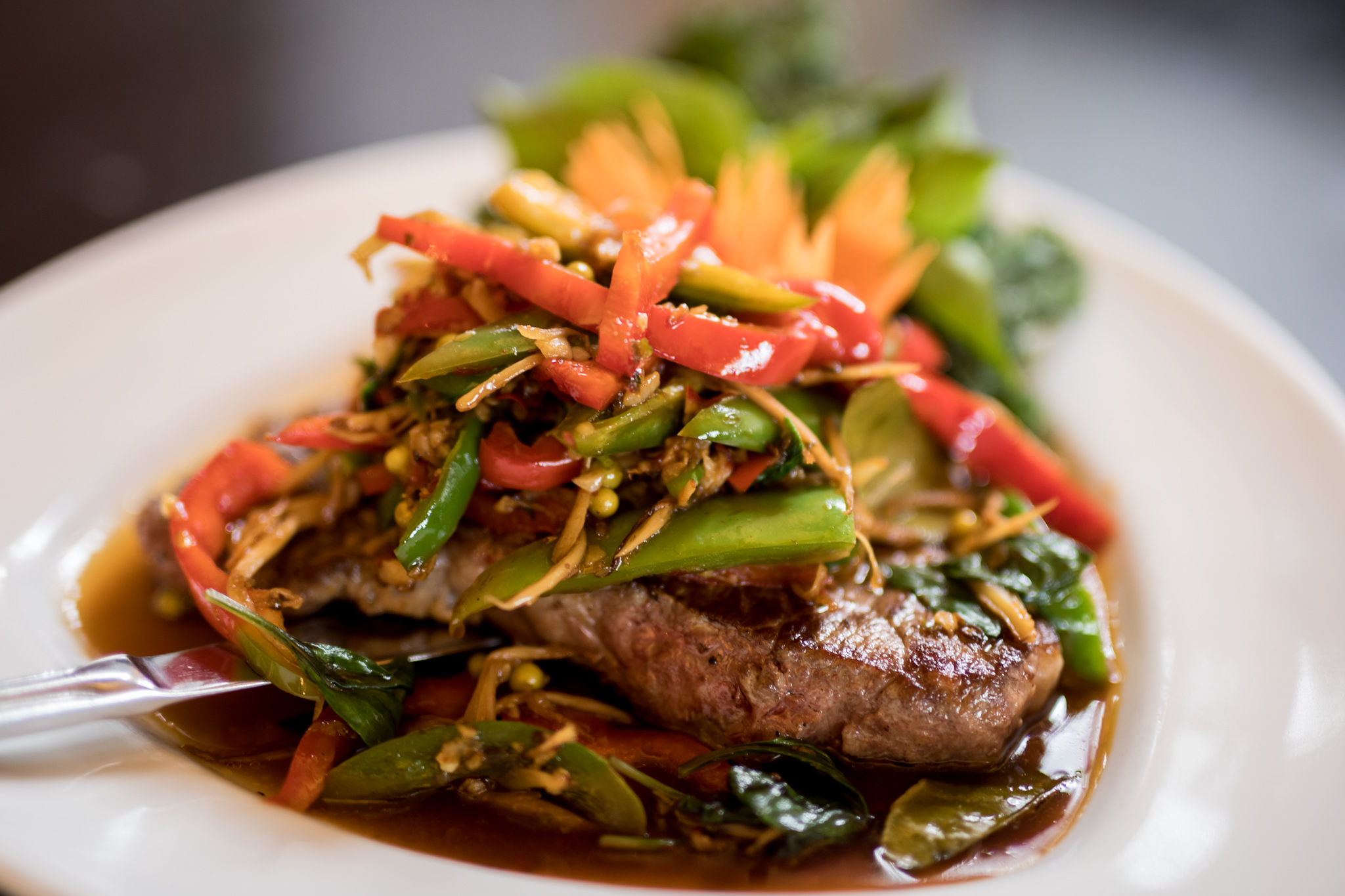 Grilled NY Strip (10 oz) - Thai Bloom!